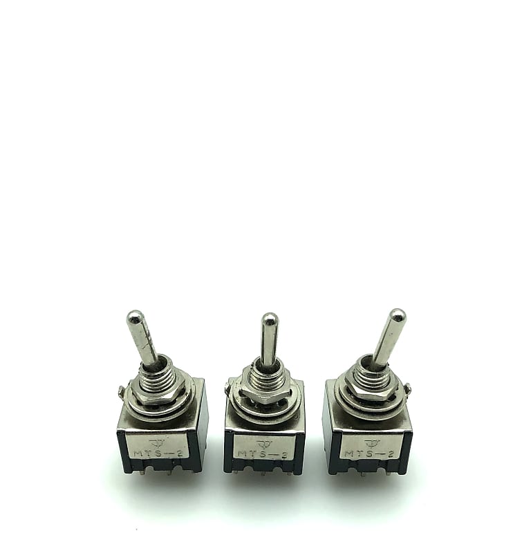 MTS-2 Lot of 3-Way Mini Toggle Switches Nickel | Reverb