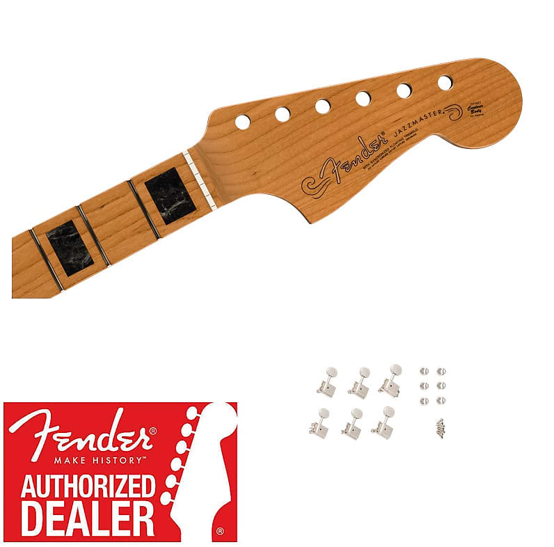 Fender Roasted Maple Jazzmaster Neck - Block Inlays - w/ | Reverb