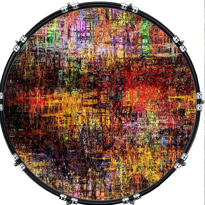 Custom Graphical 22" Kick Bass Drum Head Skin -Texture 10 | Reverb