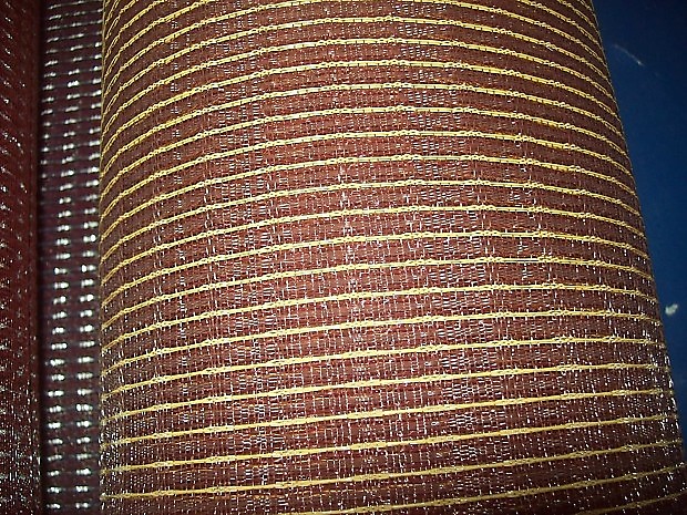 Fender Ox Blood with gold stripe remnant grill cloth 19x32 | Reverb