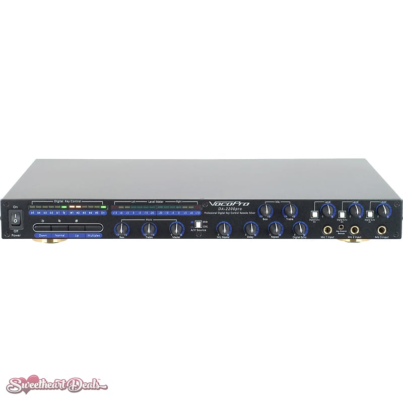 VocoPro DA-2200 Pro Six-Microphone Karaoke Rack Audio Mixer | Reverb