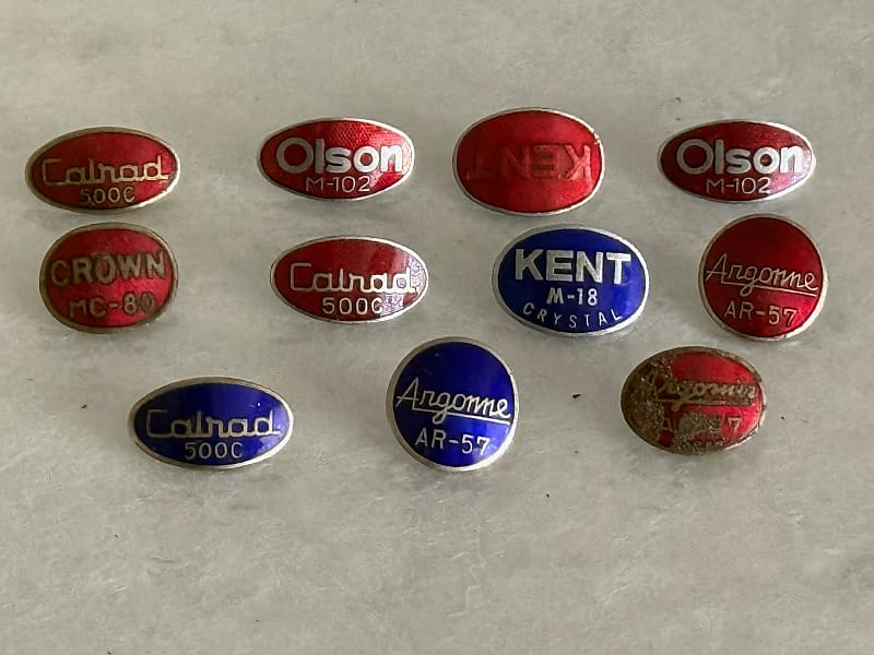 Lot of 1960's Pill Microphone Badges: Calrad Aiwa Kent Olson | Reverb