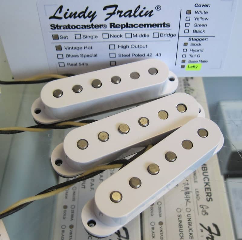 Lindy Fralin LEFT HAND Vintage Hot Stratocaster Pickups Set | Reverb