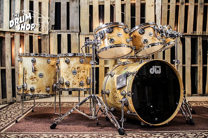 DW Collector's Series Drum Set, Exotic Mapa Burl, 7 Piece | Reverb