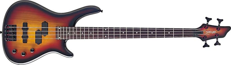 STAGG Sunburst Solid Alder Body 4-string Fusion Electric Bass | Reverb