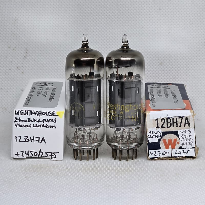 Westinghouse 12BH7A Black Plate Horseshoe Getter Matched | Reverb