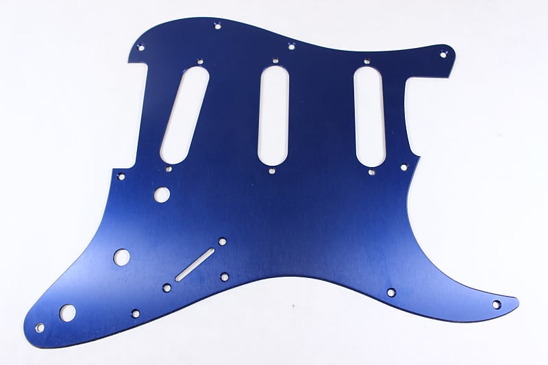 Brushed Jewel Blue Anodized Aluminum SSS Strat Pickguard- | Reverb