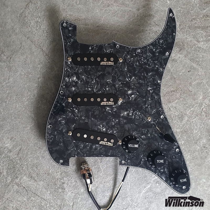 Wilkinson Prewired Strat Loaded Pickguard! Gray Pearl | Reverb