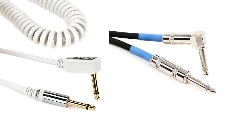 Vox VCC090WH VCC Vintage Straight to Right Angle Coiled Cable | Reverb
