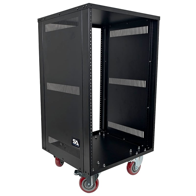 16 Space Steel Equipment Rack or Server Case with 4" Casters | Reverb