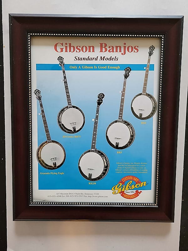 1984 Gibson Banjos Dealer Promotional Ad Framed Standard | Reverb