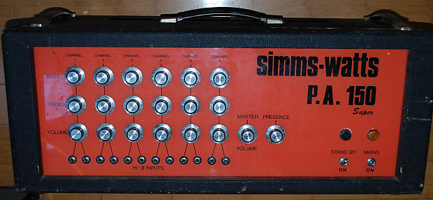 Simms Watts Super P.A. 150 200w KT88 PA valve amplifier | Reverb UK