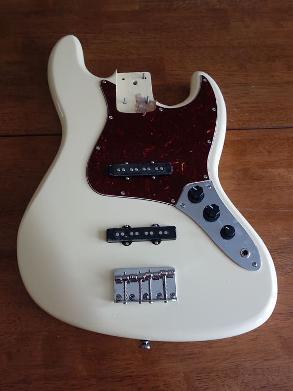 Squier Loaded Jazz Bass Body--Very Lightweight! Vintage White | Reverb