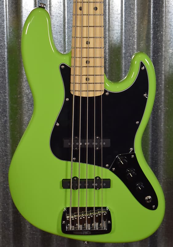 G&L USA JB-5 Sublime Green 5 String Jazz Bass Maple Satin | Reverb