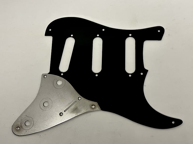 Stratocaster Pickguard - Split Guard - Single ply Black with | Reverb