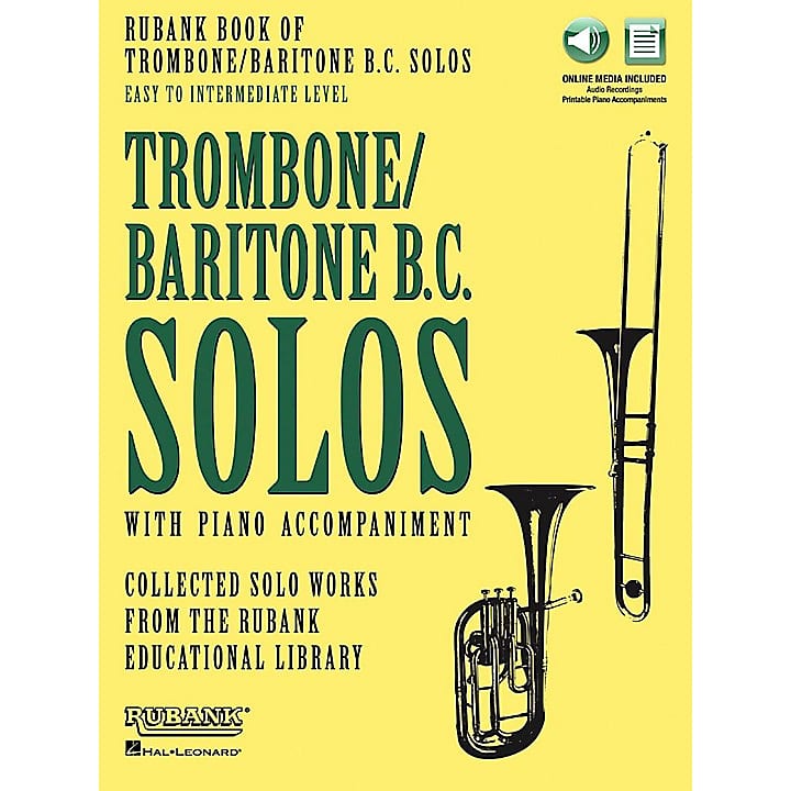 Rubank Book of Trombone/Baritone B.C. Solos Easy - | Reverb