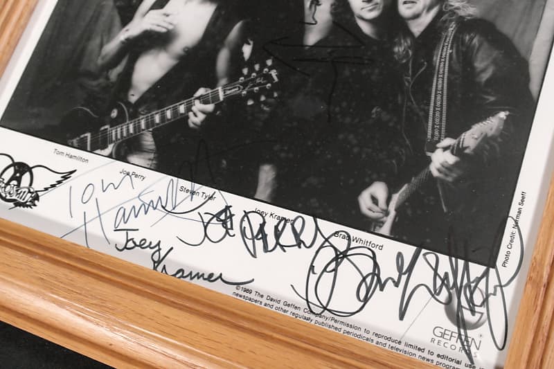 Signed Photos by all Members of Aerosmith Band and Frame | Reverb