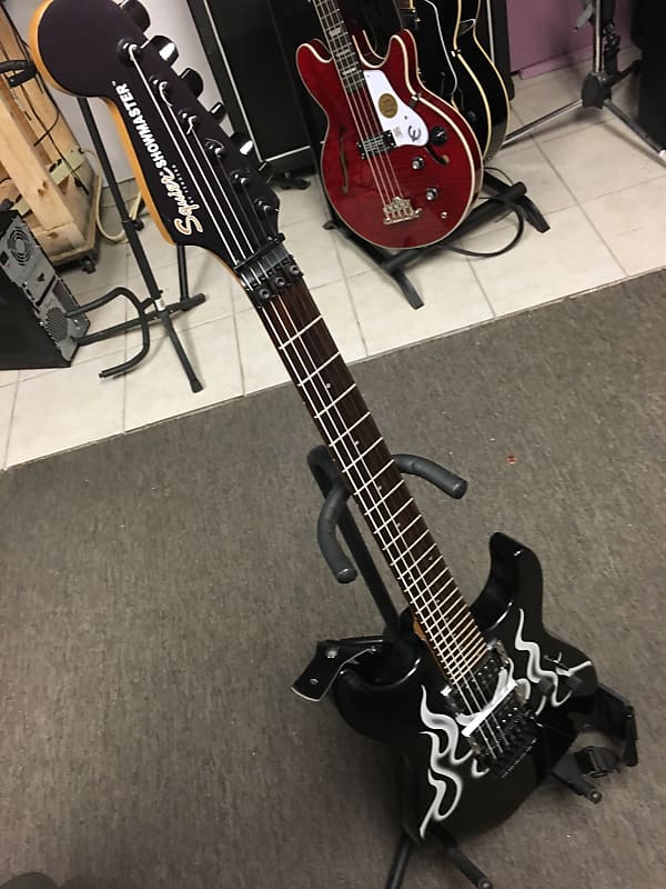 Fender Squier Showmaster HH Ghost Flame Black Metallic / | Reverb