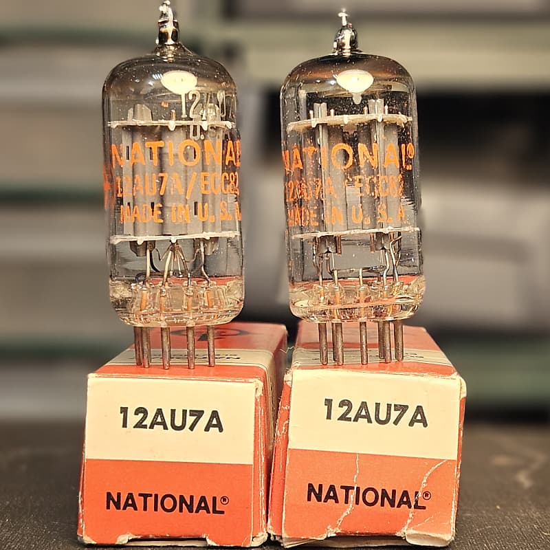 National ECC82 12AU7 Vintage - Matched Pair, NOS NIB NEW | Reverb UK