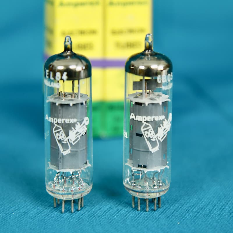 Sweet Matched Pair of Amperex Bugle Boy EL84 Vacuum Amplifier | Reverb