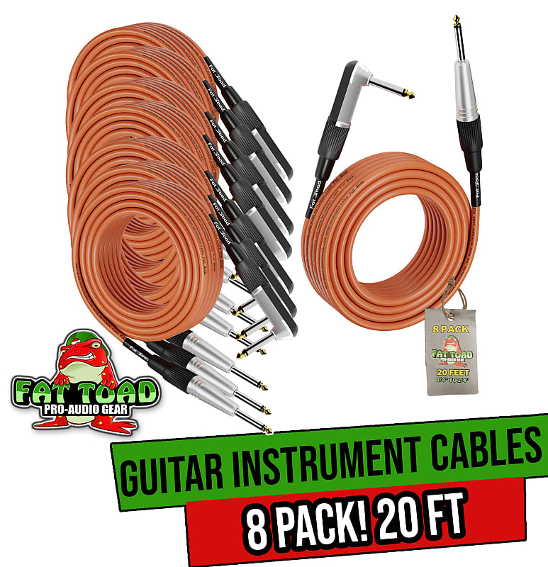 FAT TOAD 20ft Guitar Cables (ShieldedPRO X Series) 8 Pack – | Reverb
