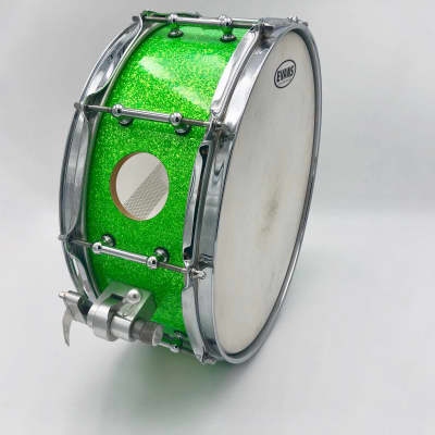 OCDP 14" Maple Snare Drum with Vent holes Green Sparkle | Reverb