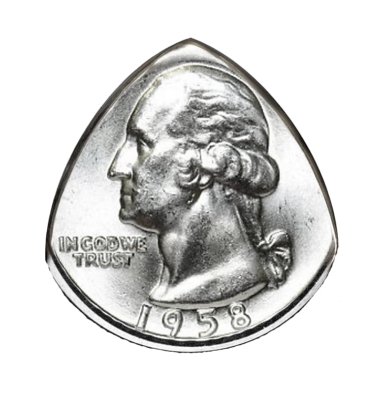 1958 Silver Coin Guitar Pick = Made in the USA by Nashville | Reverb