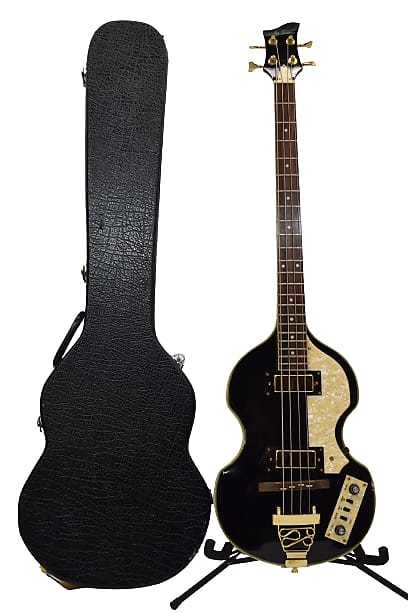 Jay Turser JTB-2B Violin Beatle Semi-Hollow Bass - Black | Reverb