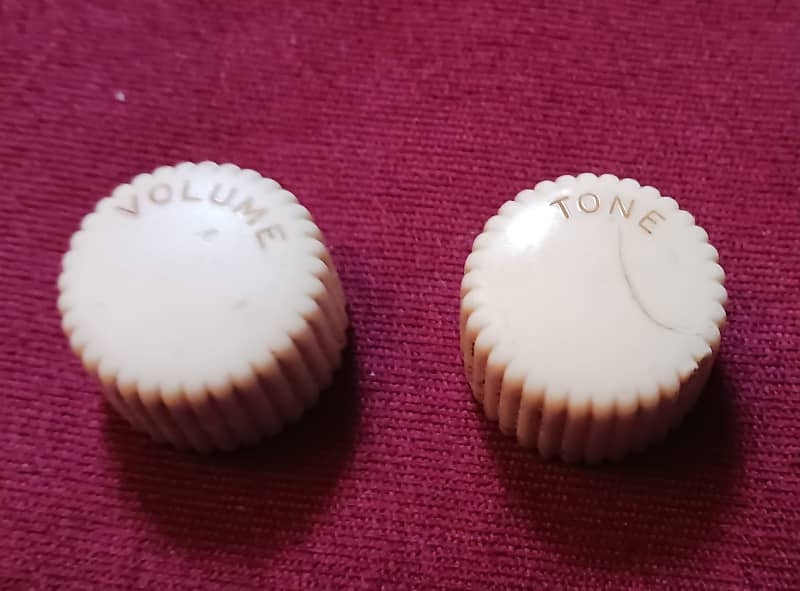 Harmony H48 Cupcake Knobs volume tone 1959 - Cream | Reverb