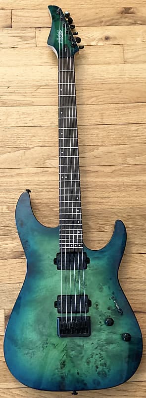 Schecter CR-6 Aqua Burst Burl Top Guitar, NICE | Reverb