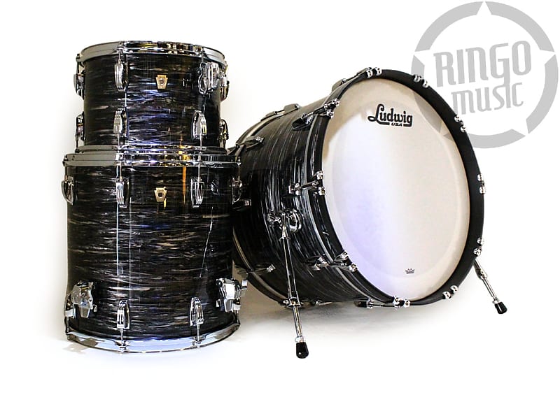 Ludwig Classic Maple Fab 4 22" Vintage Black Oyster Made in | Reverb