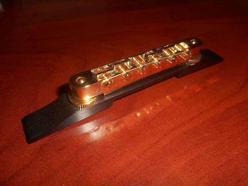 Gretsch Adjustomatic Bridge Assembly - GOLD WITH EBONY BASE - | Reverb