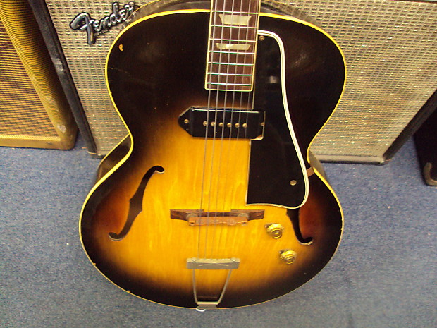 Gibson ES130 Electric Guitar 1955 Sunburst Hollow | Reverb