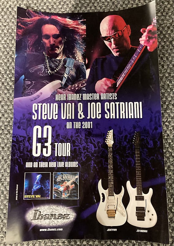 2001 Steve Vai Joe Satriani Ibanez Guitars G3 Tour Dealer Reverb 