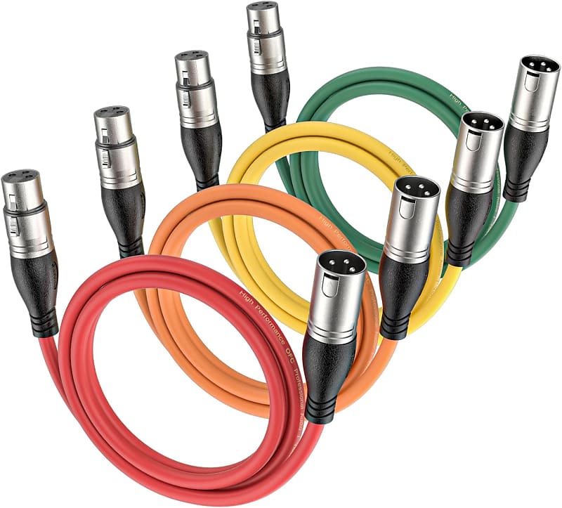 XLR Cable 1m 4 Colors Balanced XLR Microphone Cable 3 pin XLR | Reverb