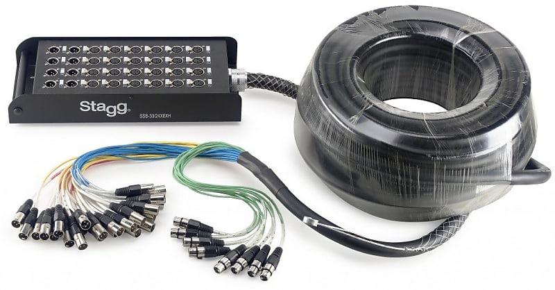 ***STAGG SSB-30/24X8XH STAGEBOX SNAKE 100' (24 XLR IN, 8 XLR | Reverb