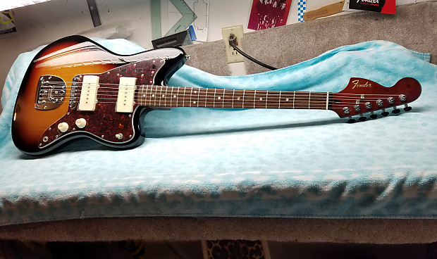 2017 Fender Jazzmaster w/ Reverse Headstock, Vintage Sunburst | Reverb