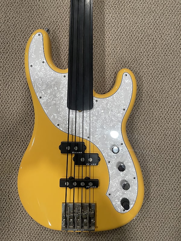 Warmoth Fretless Precision Bass 2015 Yellow | Reverb