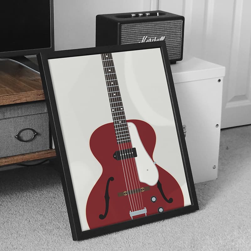 Century Guitar Print - Epiphone Electric Guitar Poster, | Reverb UK