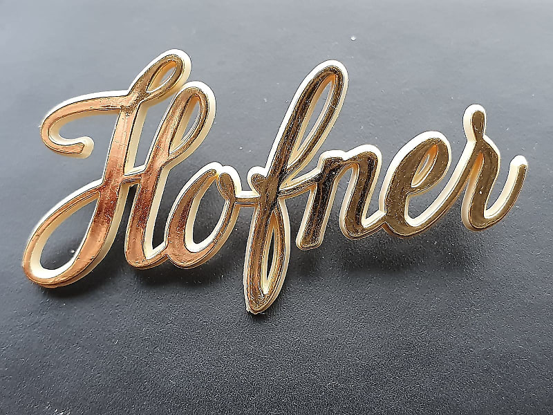 Hofner NOS 60's violin bass headstock plastic logo decal | Reverb