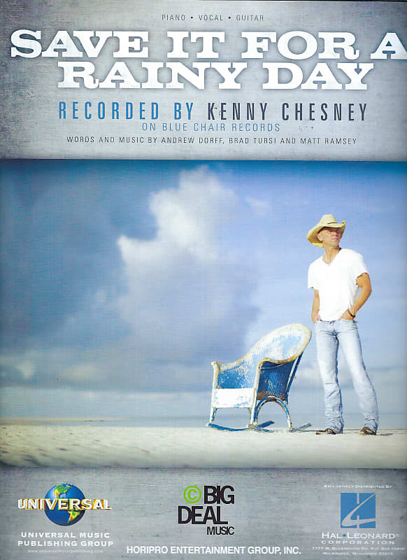 Kenny Chesney Save It for a Rainy Day Sheet Music | Reverb