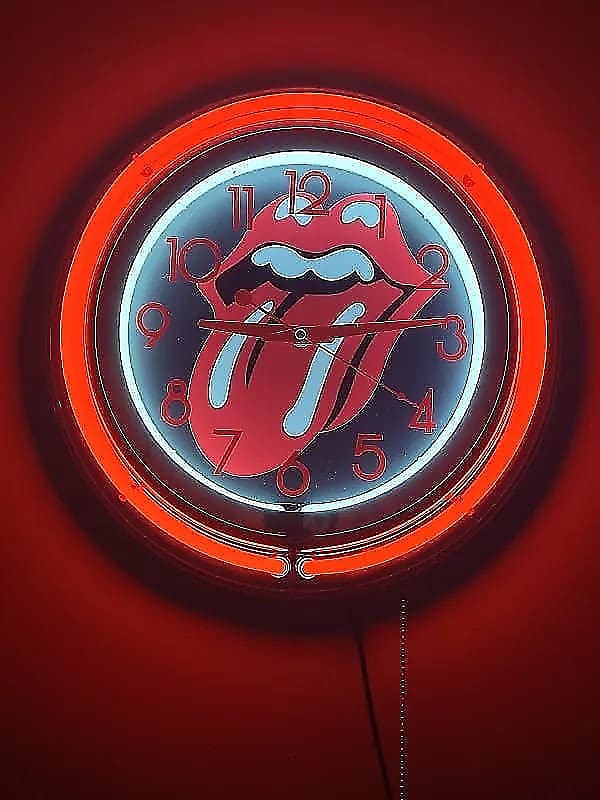 Rolling Stones Double Neon Red/White Wall Clock Killer Cool | Reverb