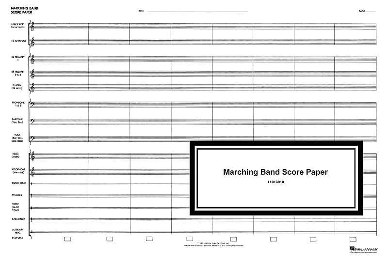 Marching Band Score Paper | Reverb