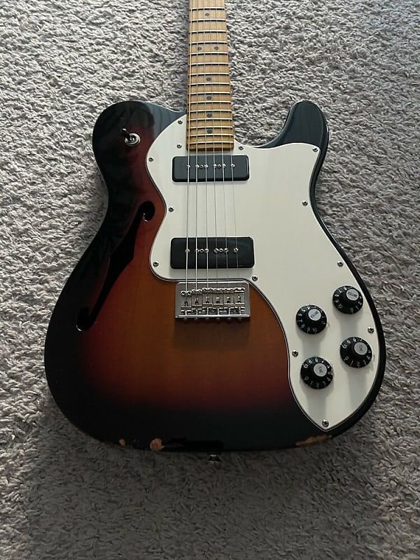 Fender Modern Player Telecaster Thinline Deluxe 2015 P90 Sunburst Rare Guitar