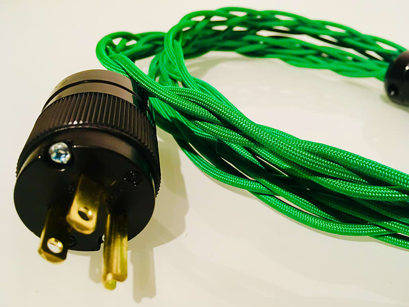 Pinetree Audio Iso-Braid AC Power Cable 6 Feet Green | Reverb