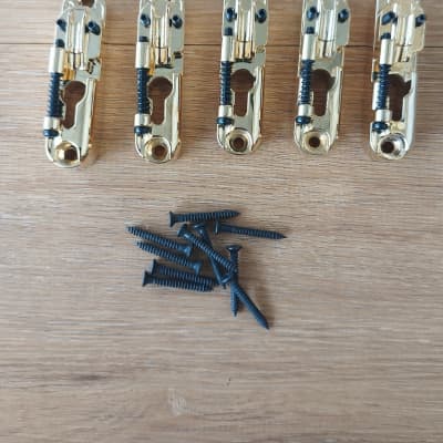 Ibanez Mono-rail Monorail Bass Bridge 5 String Gold w/ Screws | Reverb