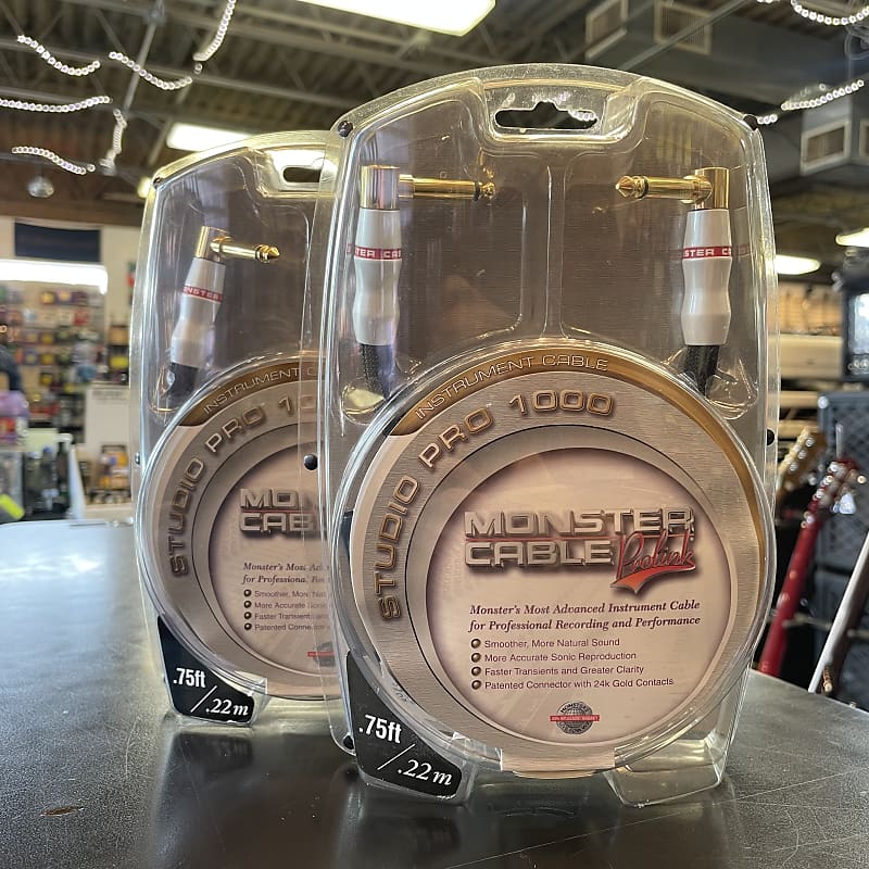 (2) Monster Studio Pro 1000 .75ft cable | Reverb