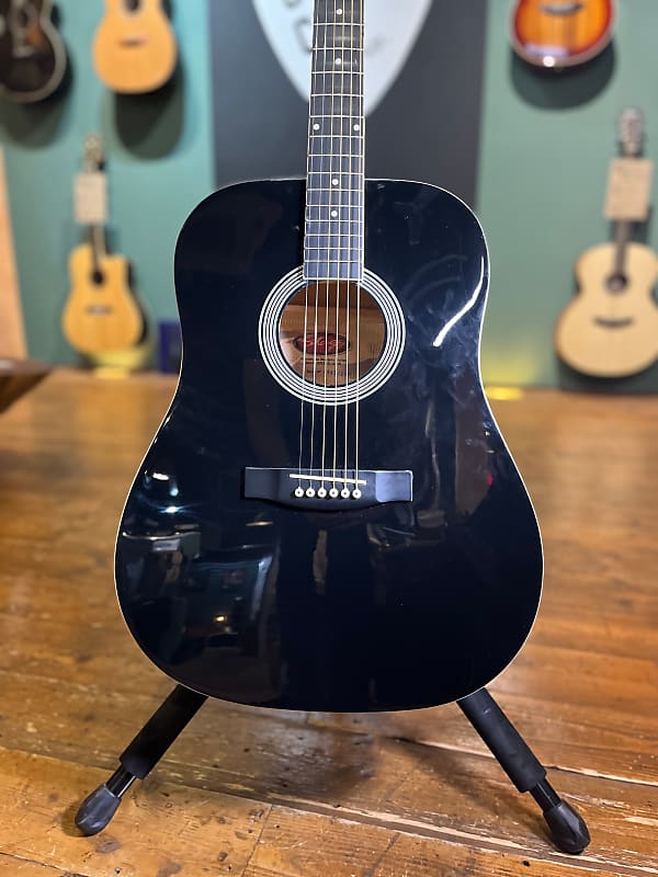 Stagg SW203LH (Black, Left-Handed) Acoustic Guitar | Reverb