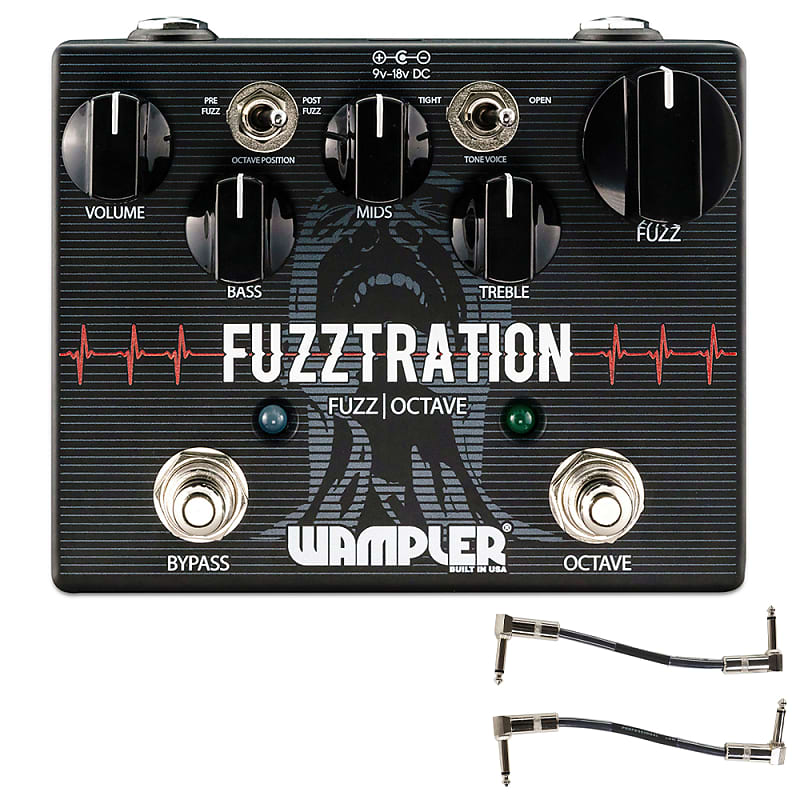 Wampler Fuzztration Fuzz and Octave Pedal w/ Patch Cables | Reverb