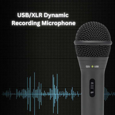 Samson Q2U Black Handheld Dynamic USB Microphone with Boom | Reverb